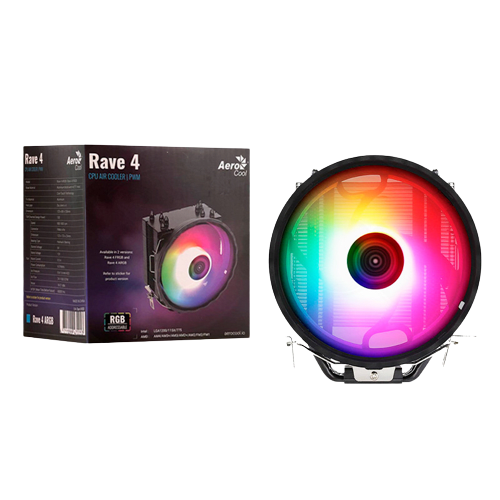 REFRIGERACION POR AIRE AEROCOOL RAVE 4 ARGB PWM 4P NEGRO | Rstore