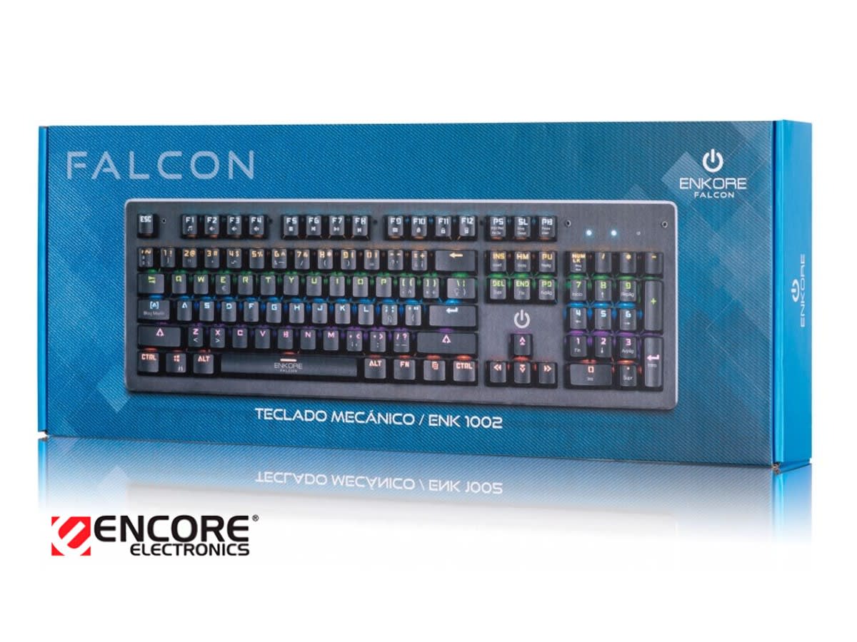 TECLADO MECANICO ENKORE FALCON 87 ENK-1005 RAINBOW (SW-AZUL) NEGRO | Rstore