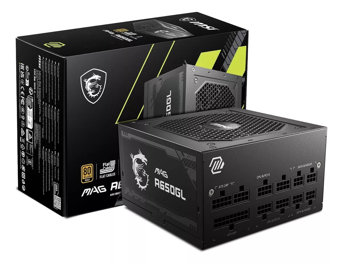 FUENTE DE PODER MSI MAG A650GL 650W 80 PLUS GOLD FULL MODULAR | Rstore