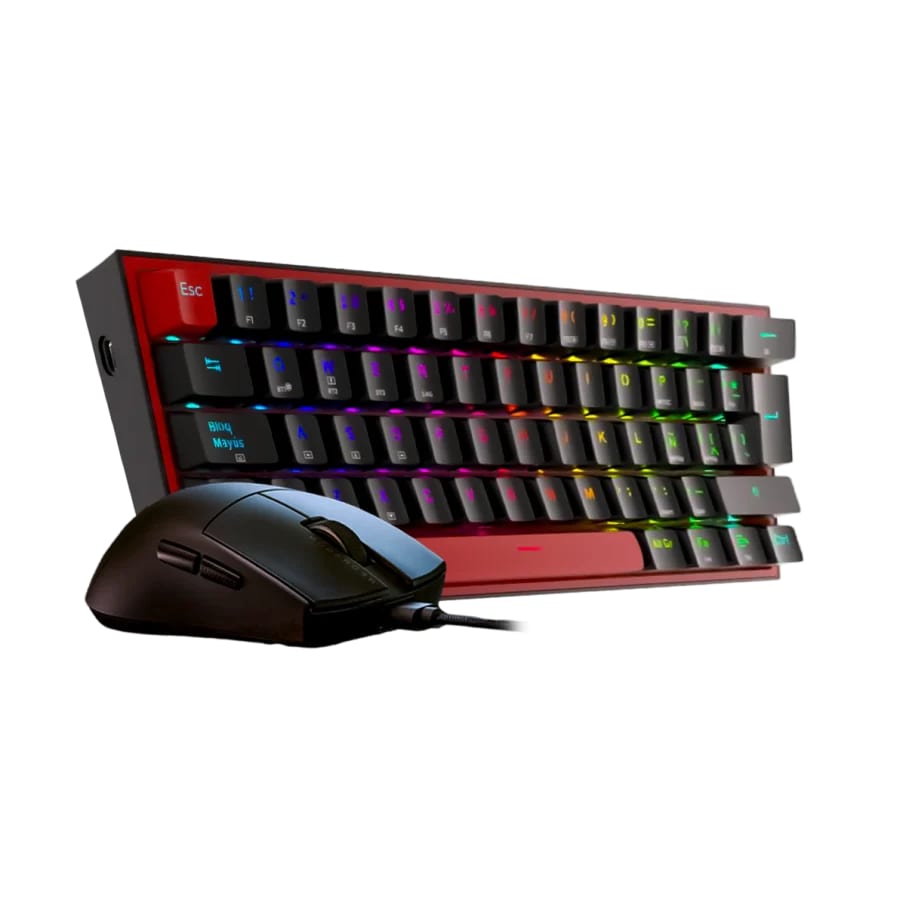 COMBO REDRAGON S143 TECLADO FIZZ SP + MOUSE M724 NEGRO | Rstore