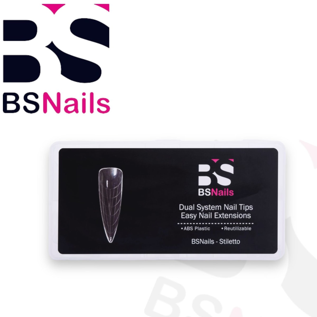 BS NAILS DUAL SYSTEM STILETTO 240 PCS | Mundo Belleza
