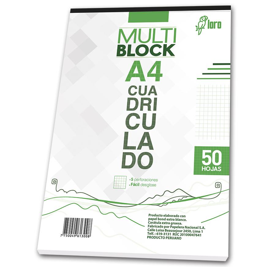 BLOCK A4 50H CUADR DIS LORO | Útiles Ayllu