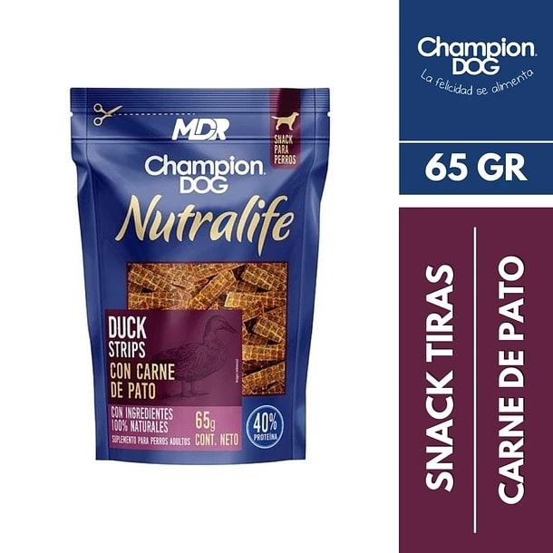 CHAMPION DOG 65 GRS. SNACK NUTRILIFE PATO | AGROCOMERCIAL LA DAMASCA