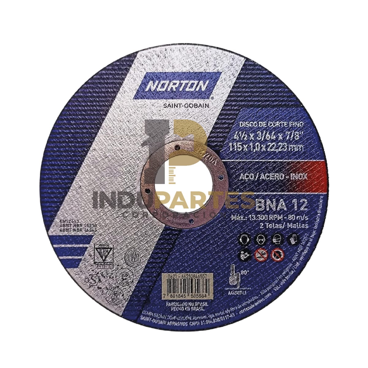 Disco De Corte 4 1/2" X 1mm BNA12 Norton | Indupartes Corp