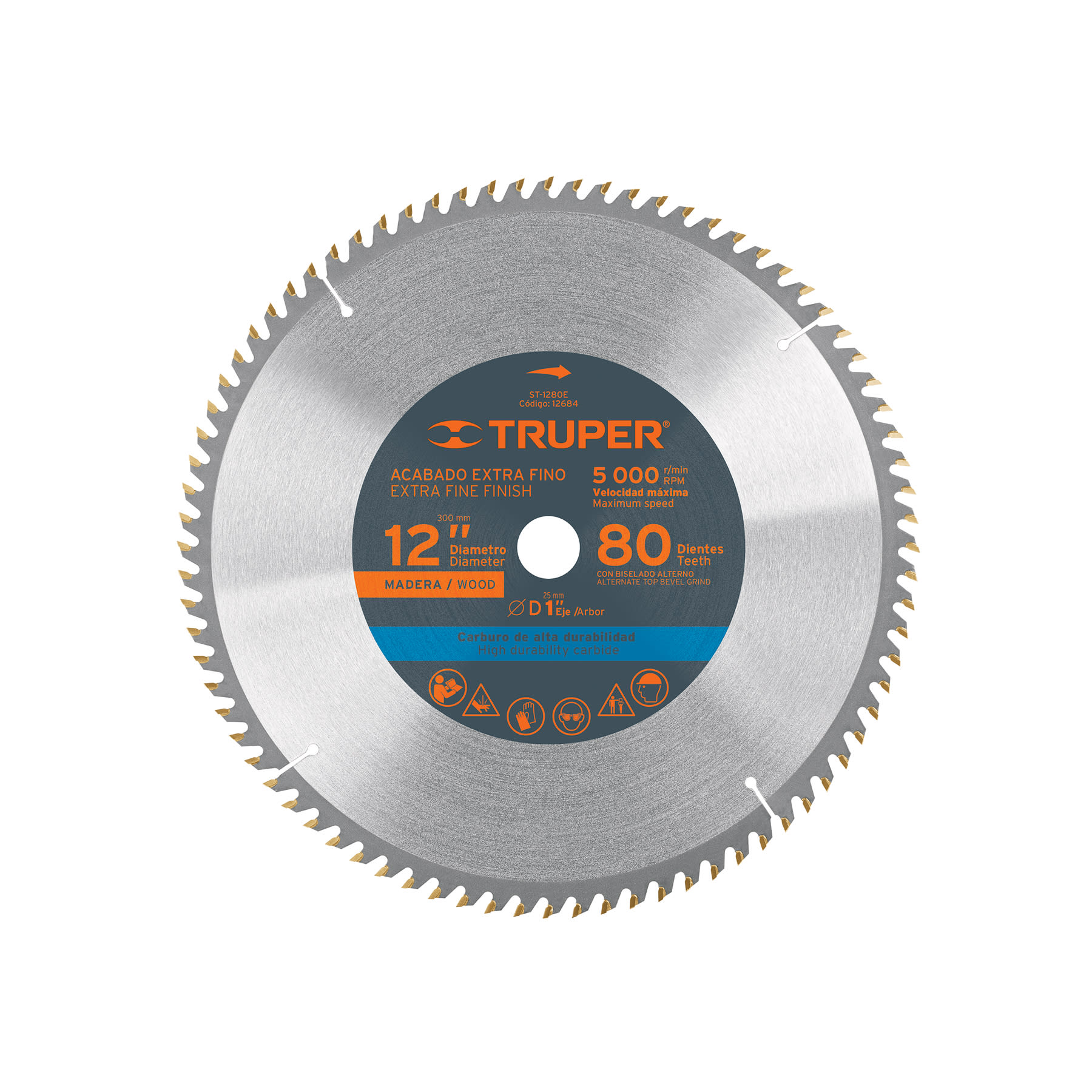 Disco Sierra Circular 12" X 1" 80 Para Madera Truper 12684 | Indupartes ...