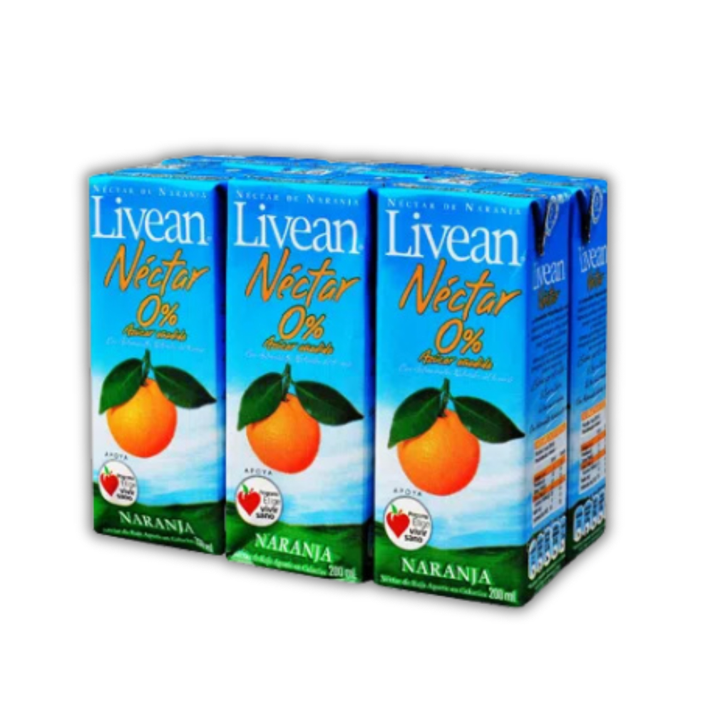 LIVEAN NARANJA X6 200 ML | Solofresco Store