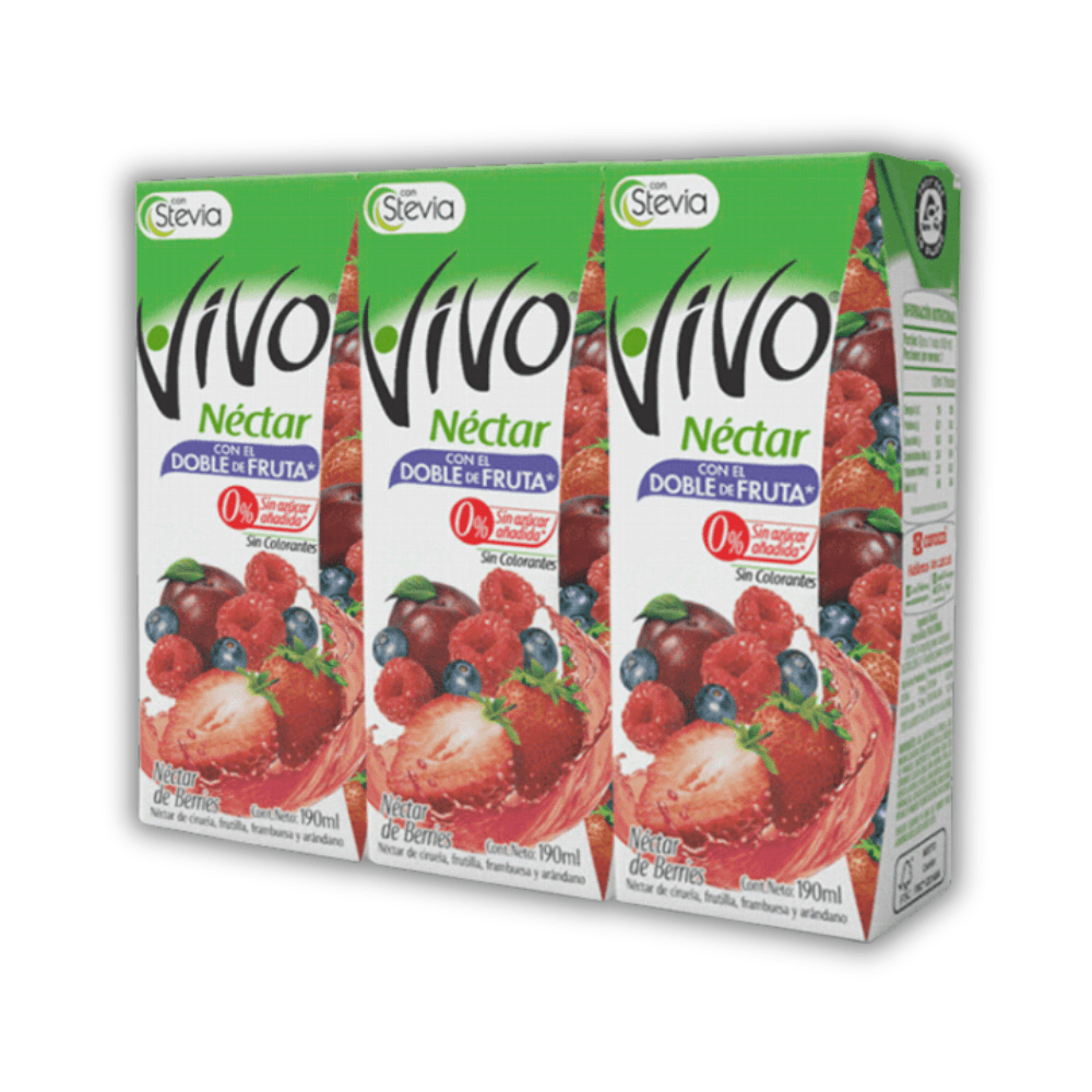 JUGO BOMBILLIN VIVO X3 BERRIES 190ML | Solofresco Store