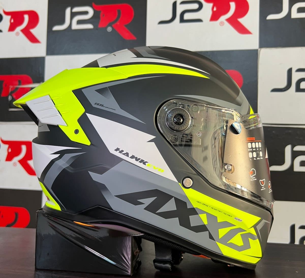 CASCO INTEGRAL AXXIS HAWK SV IXIL A3 AMARILLO FLUOR | J2 RACING