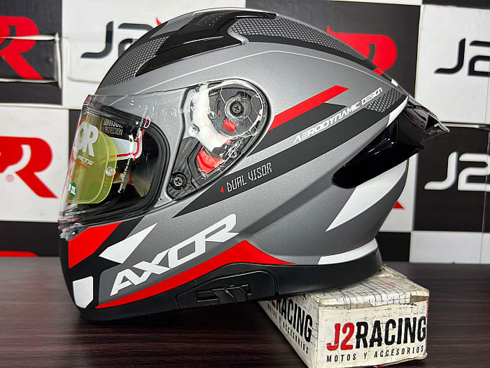 CASCO INTEGRAL AXOR APEX TURBINE ROJO | J2 RACING