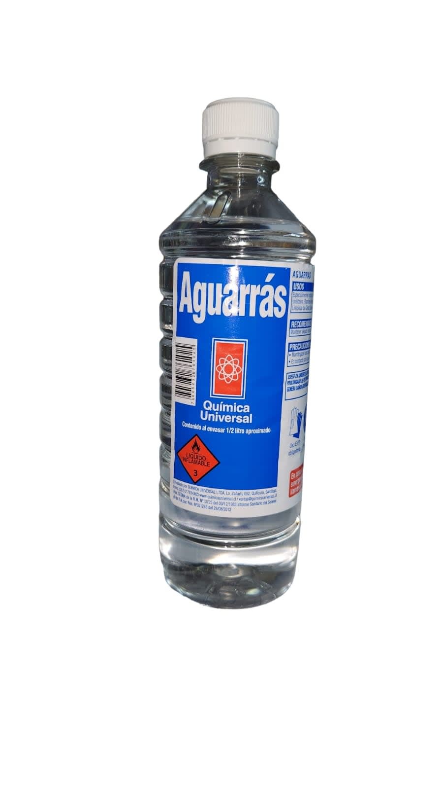 DILUYENTE AGUARRAS 1/2 LITRO QUIMICA UNIVERSAL | FERRETERIA LUCAS