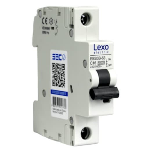 AUTOMATICO INTERRUPTOR MONOFASICO 16A LEXO | FERRETERIA LUCAS
