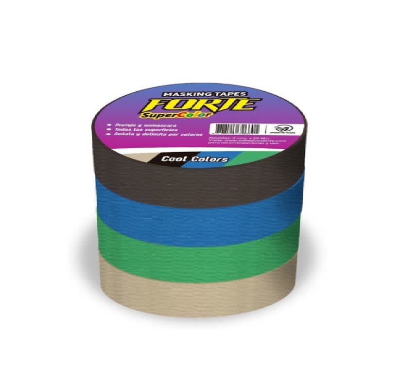 CINTA MASKING PACK 4 FORTE TAPE COOL 2X20MTS | FERRETERIA LUCAS