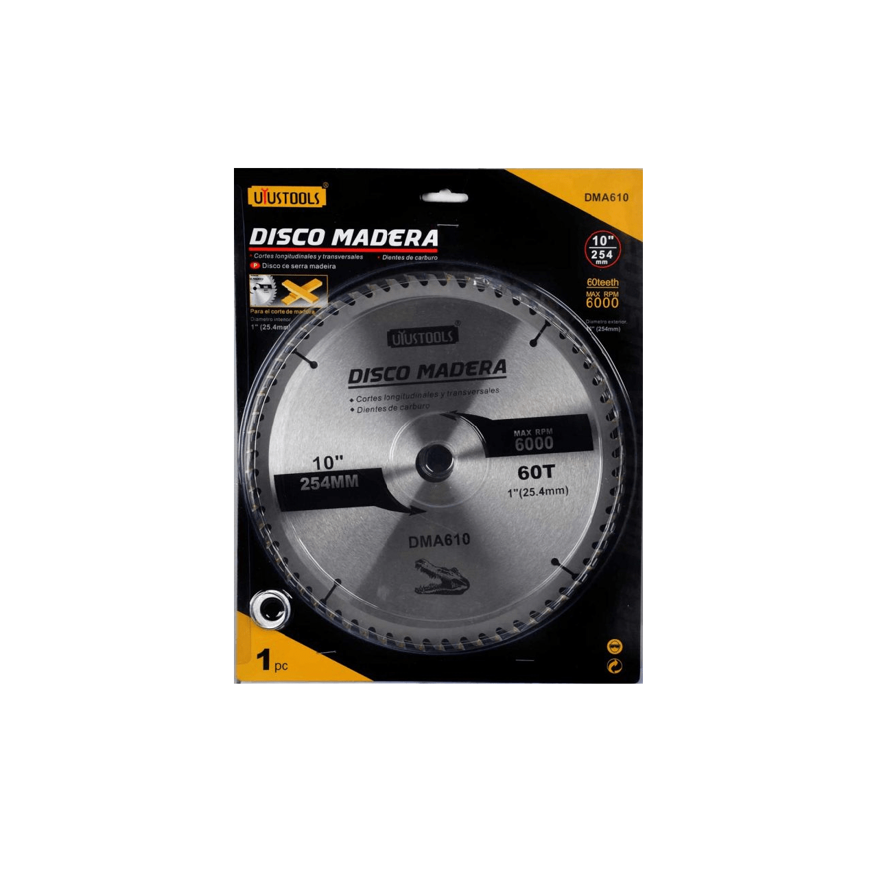 DISCO CORTE MADERA 10" 60T UYUSTOOLS DMA610 | FERRETERIA LUCAS