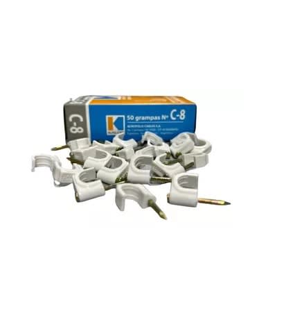 GRAMPA PARA CABLE BLANCA RG6 N8 KALOP UNIDAD | FERRETERIA LUCAS