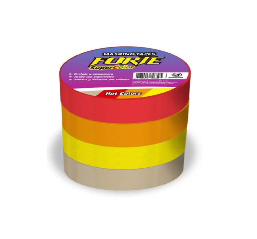 CINTA MASKING PACK 4 FORTE TAPE HOT 2X20MTS | FERRETERIA LUCAS