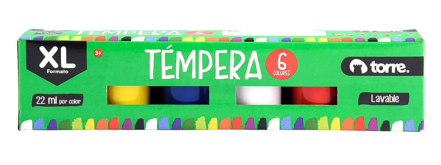 TEMPERAS 6 COLORES 22 ML TORRE | FERRETERIA LUCAS