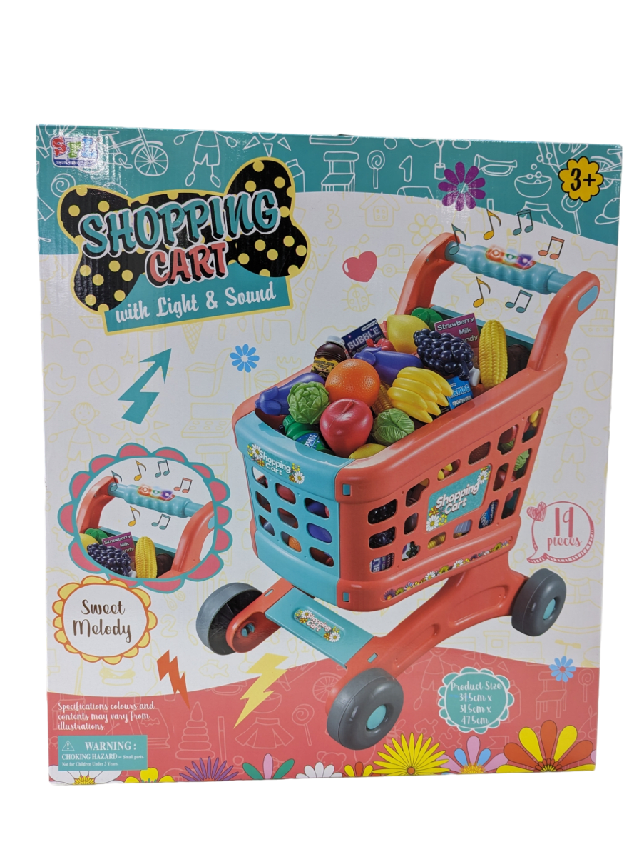 CARRO SUPERMERCADO NARANJA CON LUZ Y MUSICA | CYBERLOCURA.COM
