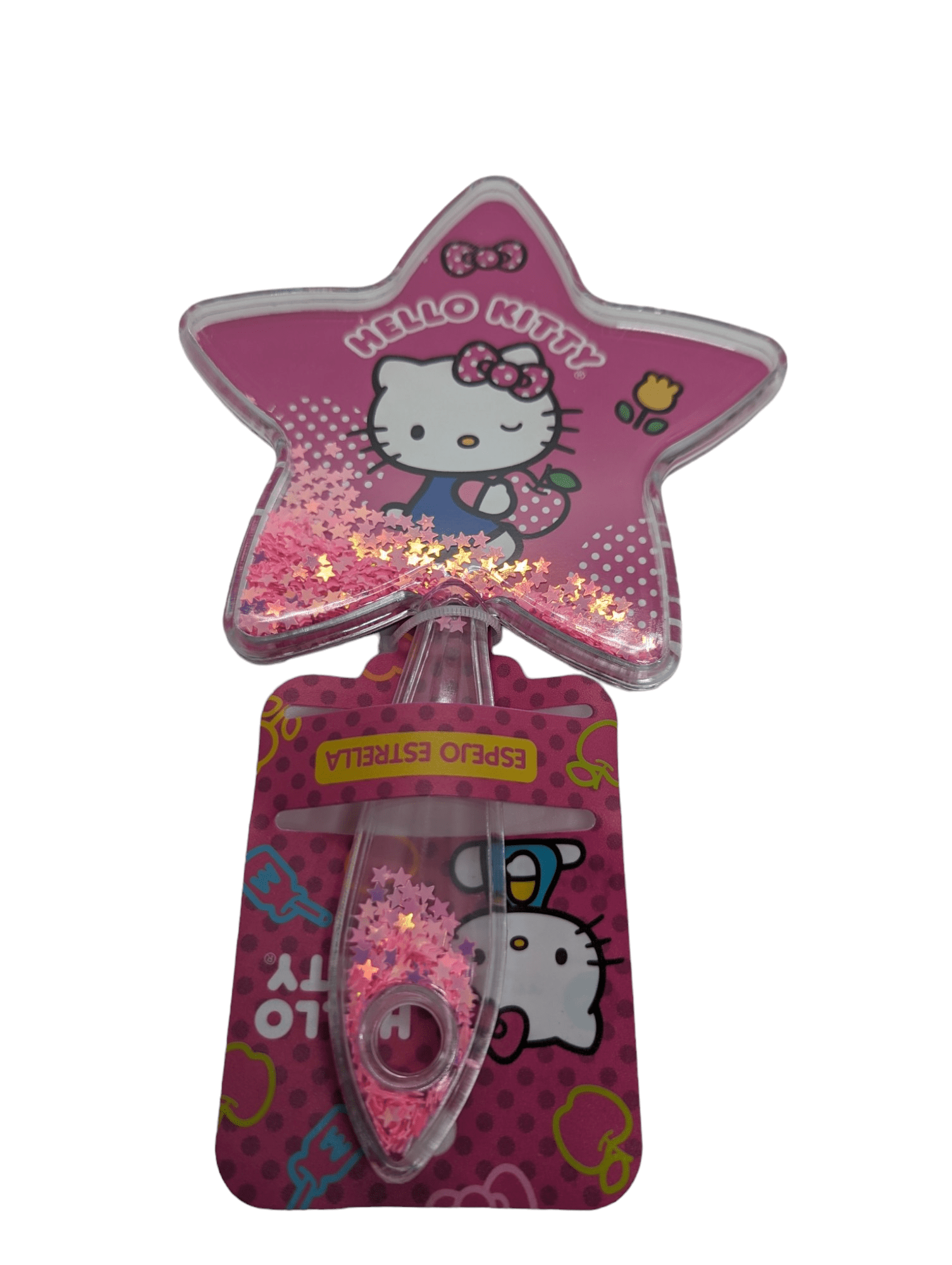 ESPEJO ESTRELLA HELLO KITTY PUNTOS BLANCOS | CYBERLOCURA.COM