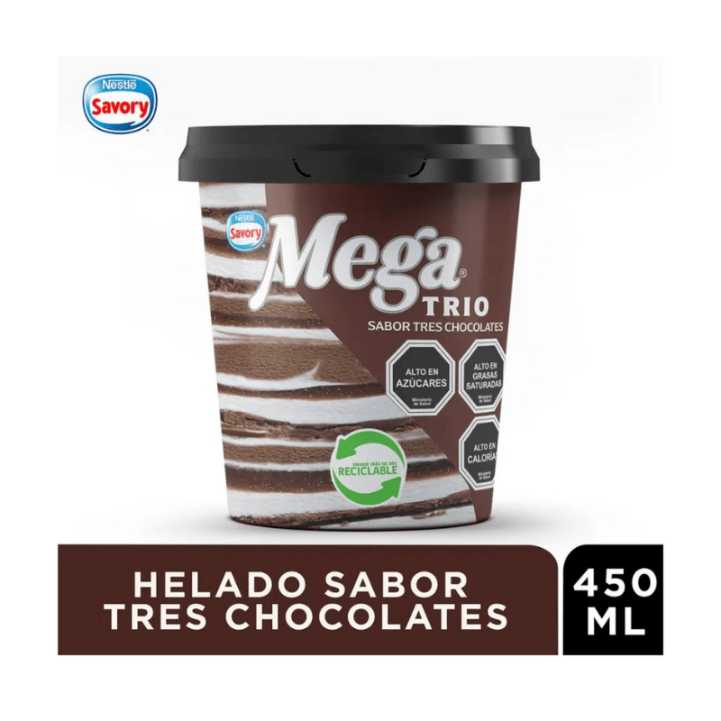 Helado Mega Trio Chocolate 450 ml | turinturanmarket.cl