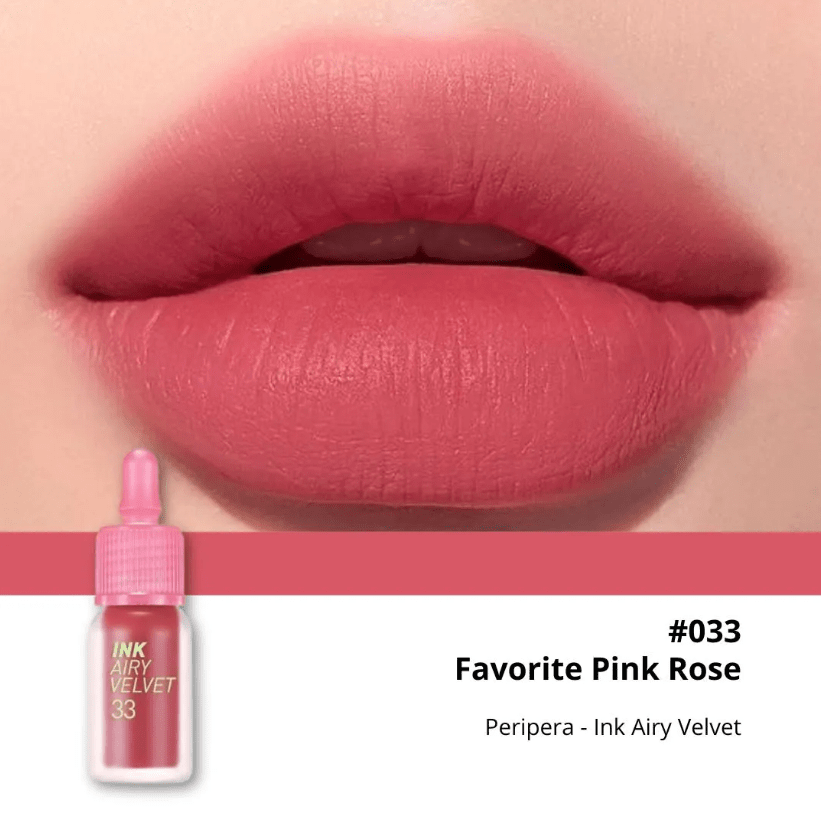 INK AIRY VELVET PERIPERA 033 FAVORITE PINK ROSE | Tienda Aralea
