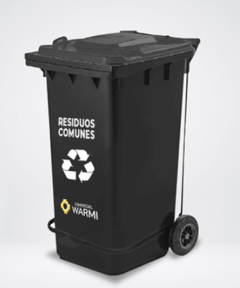 CONTENEDOR DE BASURA A PEDAL WARMI 120 LTS. NEGRO | comercial warmi