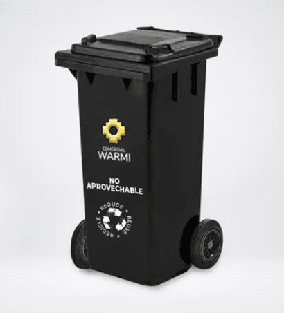 CONTENEDOR DE BASURA WARMI 120 LTS. NEGRO | comercial warmi