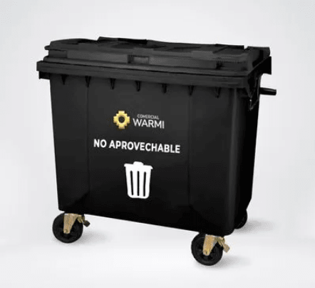 CONTENEDOR DE BASURA WARMI 660 LTS. NEGRO | comercial warmi