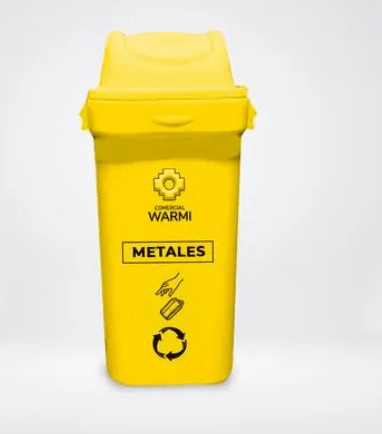 TACHO MODELO ECOPLAST VAIVENWARMI 55L AMARILLO METALES | comercial warmi