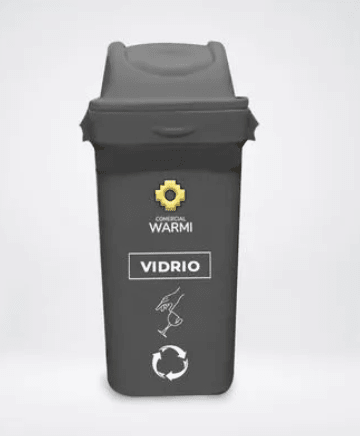 TACHO MODELO ECOPLAST VAIVEN WARMI 55L GRIS VIDRIO | comercial warmi