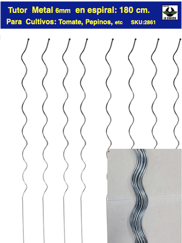 Tutor de Metal en Espiral 180 cm de Altura | Semillas La Chacra