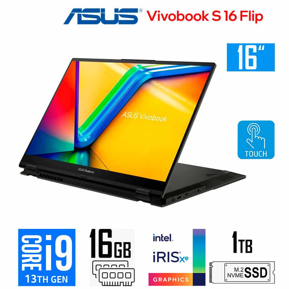 ASUS S16 FLIP I9 13900H 16RAM DDR4 1TB SSD 16" WUXGA TP | quicktsac