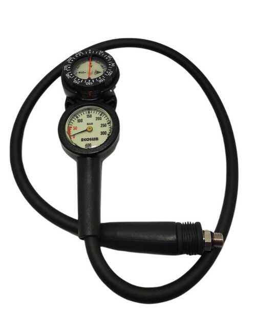 CONSOLA DOBLE ECOSUB MANOMETRO Y COMPAS NEGRO | ecosub.cl