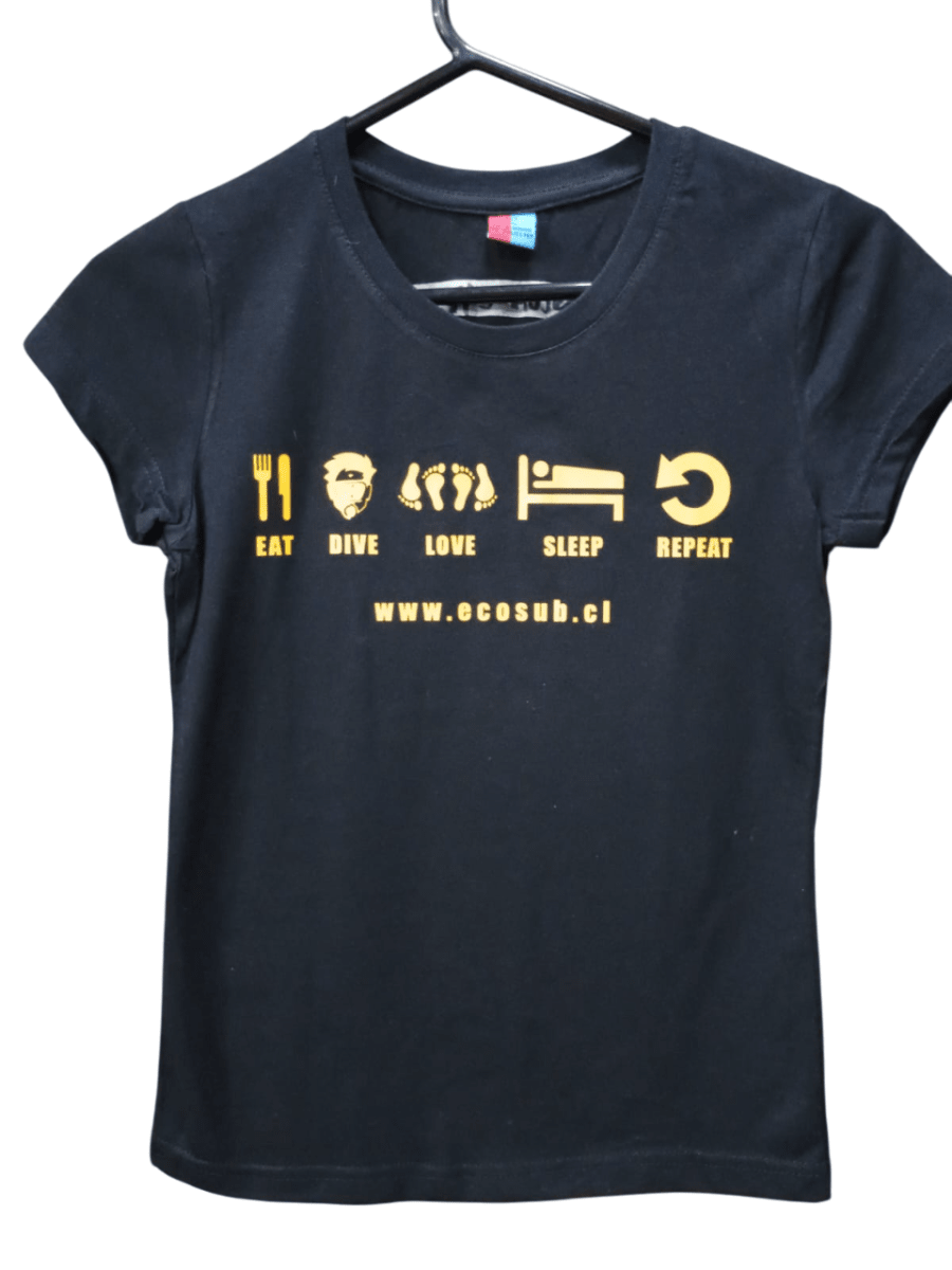 POLERA DISEÑO ECOSUB NEGRA MUJER | ecosub.cl