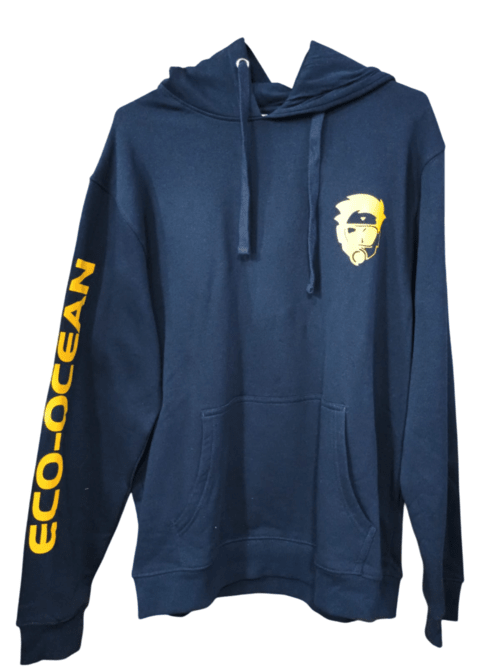 POLERON ECOSUB CON GORRO AZUL L | ecosub.cl