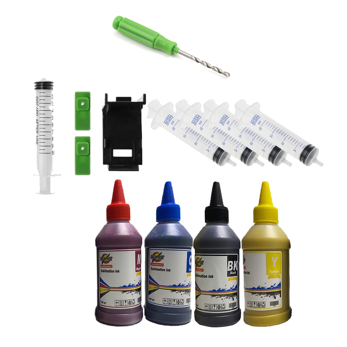 Kit De Recarga De Cartuchos Impresoras Hp Y Canon + broca | Crea-Print Ltda
