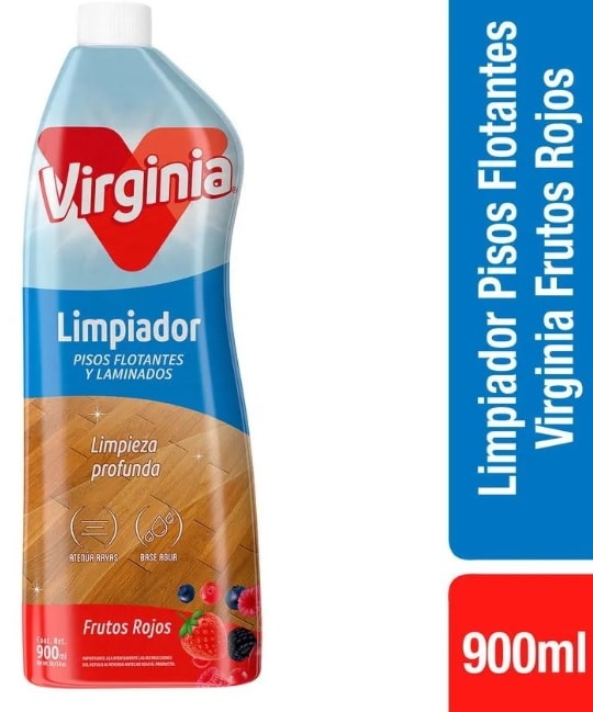 VIRGINIA LIMPIADOR PISO FLOTANTE 900 ML FRUTOS ROJOS | COMERCIAL BRILLEZA