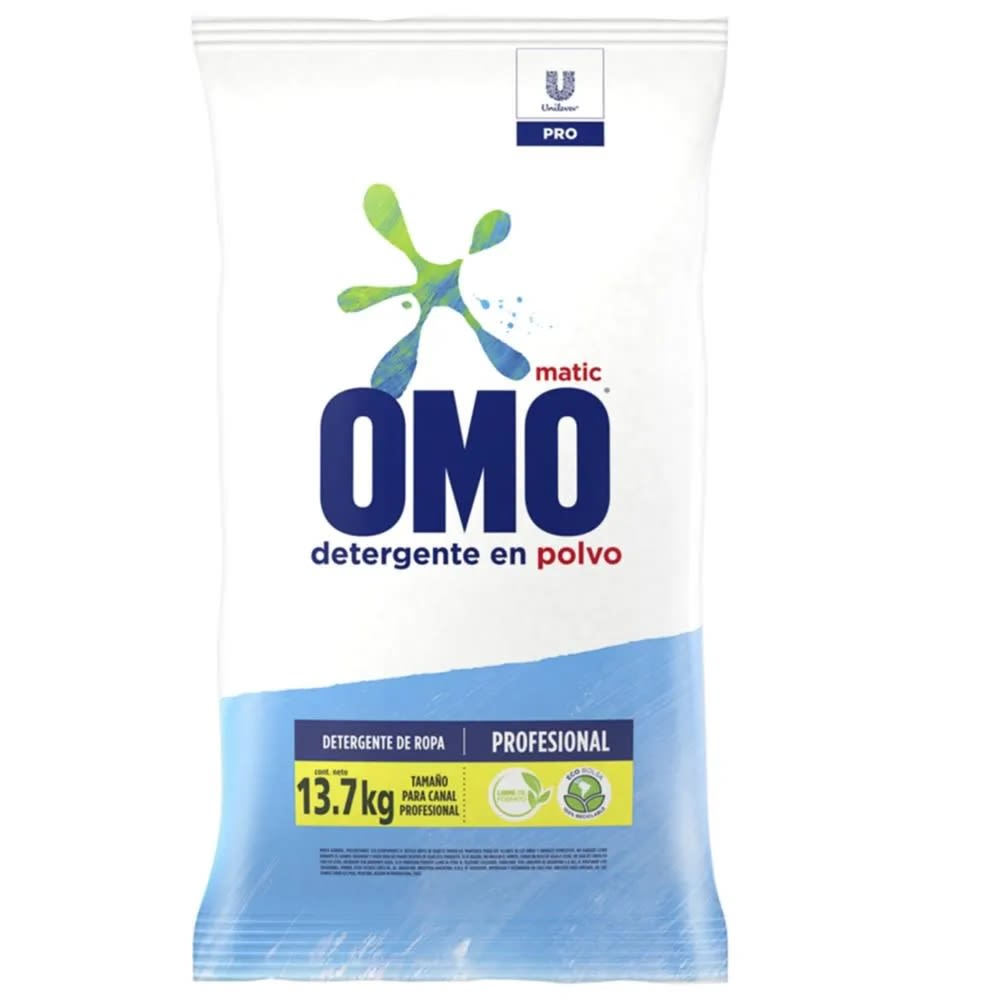 OMO DETERGENTE MATIC POLVO SACO 13,7 KGS | COMERCIAL BRILLEZA