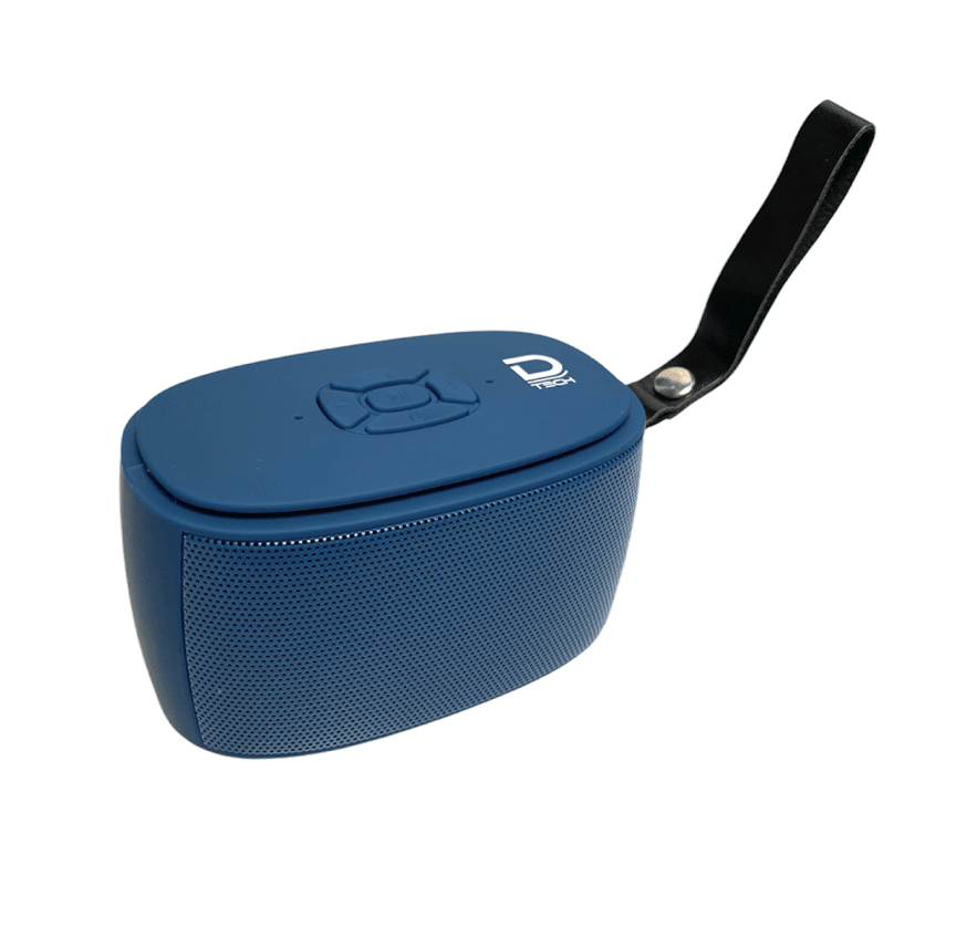 DTECH Mini Parlante con bluetooth 5.0 correa plast azul ...