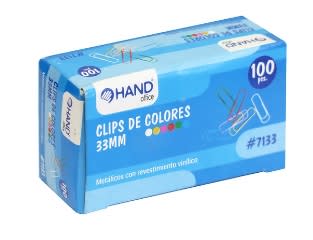 Clip de colores 33mm hand | Distribuidora y Librería Absa