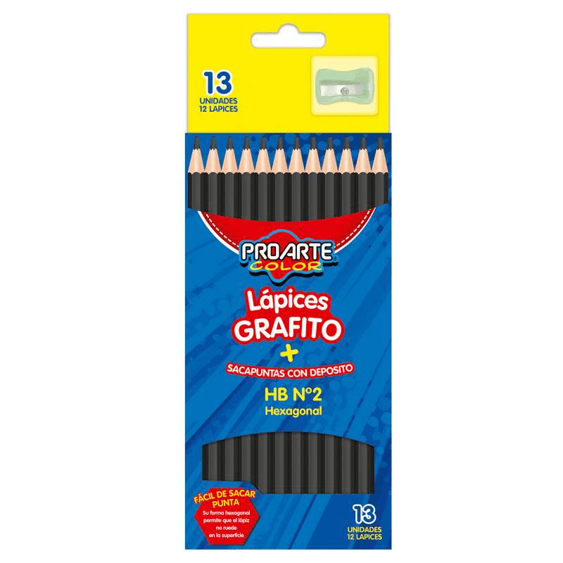 Proarte lápiz grafito triangular HB n°2 caja x 12 unid | Distribuidora ...