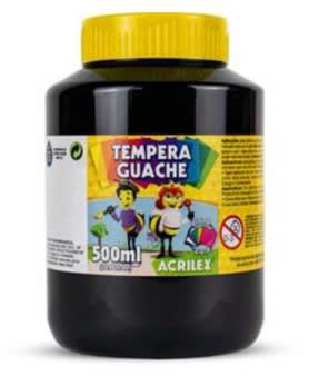 Acrilex Frasco Tempera Negra 500ml. | distribuidoraylibreriaabsa