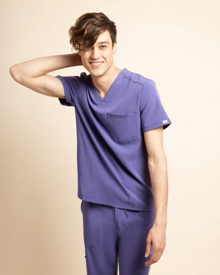 DELANTAL HOMBRE COMFORT MORADO | Uniformes con estilo