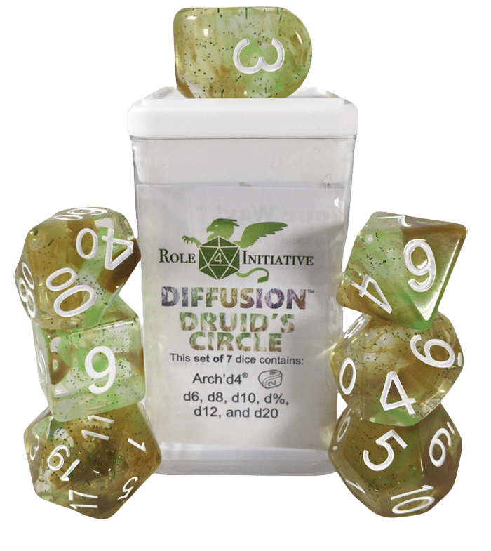 Set 7 dice w/ Arch'd4: Druid's Circle w/ Symbol | FERRET GAMES SPA